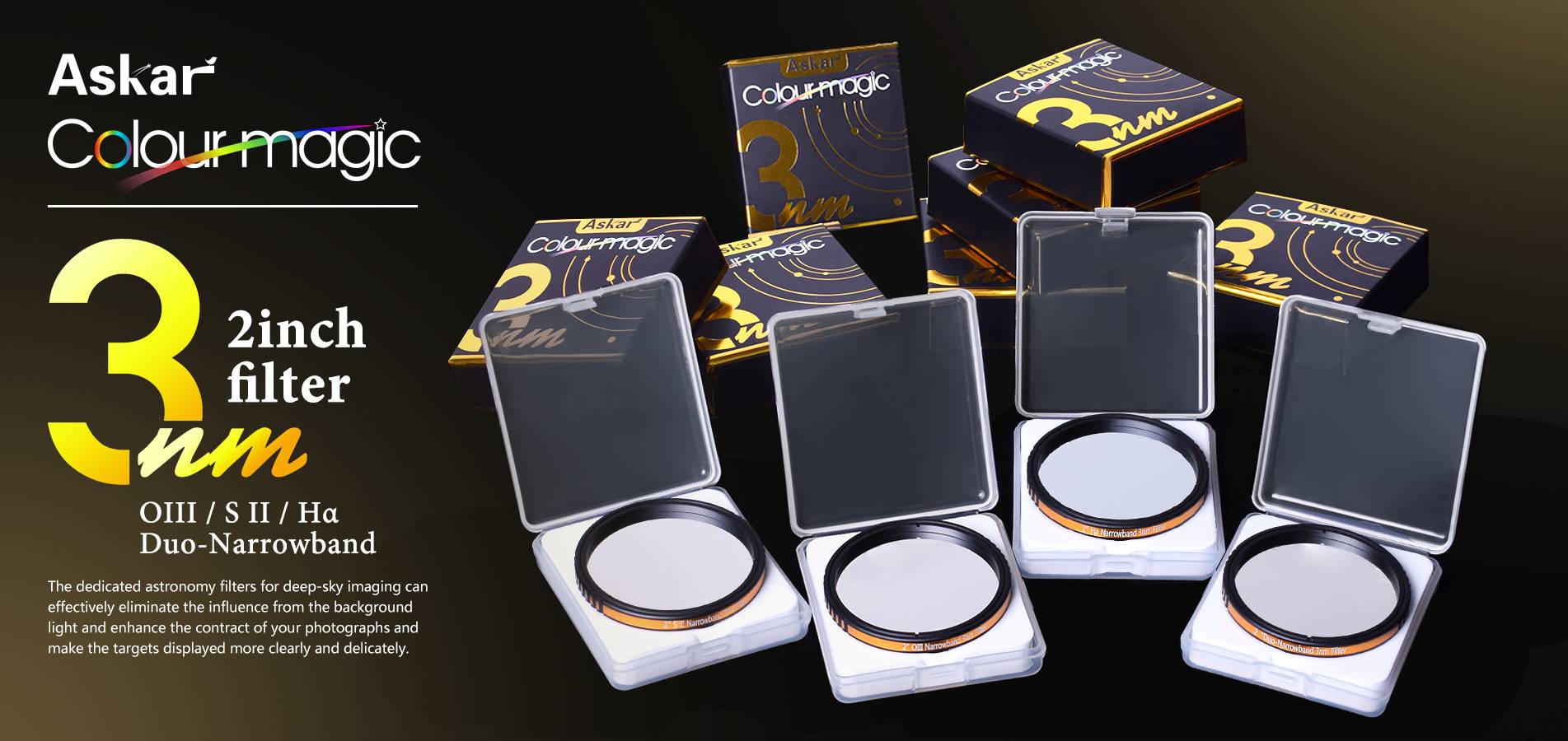 ASKAR Colour Magic 3nm Deep-sky Narrowband Filter Set